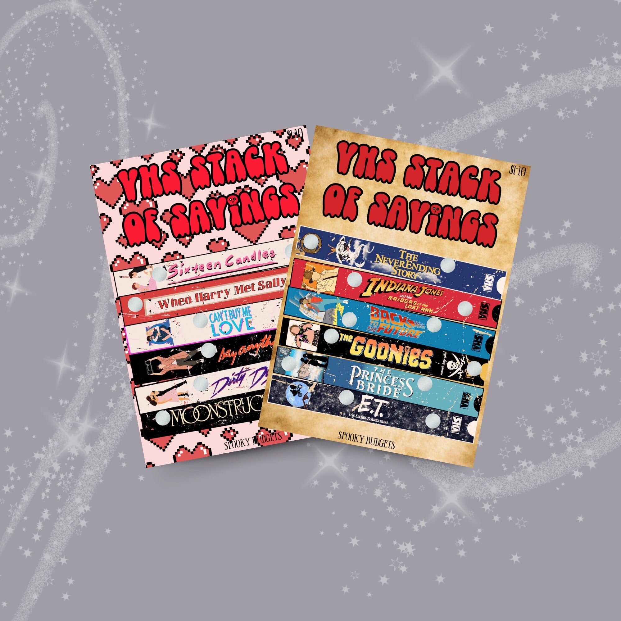 80s VHS Stack of Savings Scratch Off Adventure Romance Movies Laminate ...