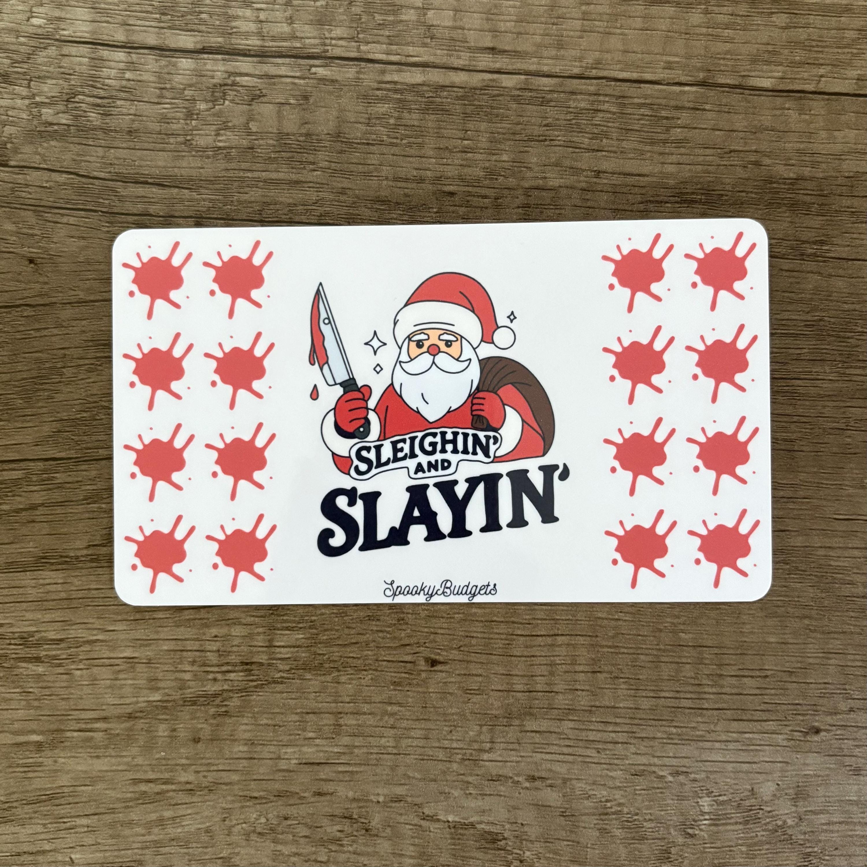 Sleighin' and Slayin' Santa Roll & Save Dice Challenge Laminated A6 A5 ...